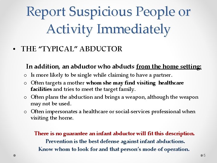 Preventing InfantChild Abduction Security Awareness for Maternal Child