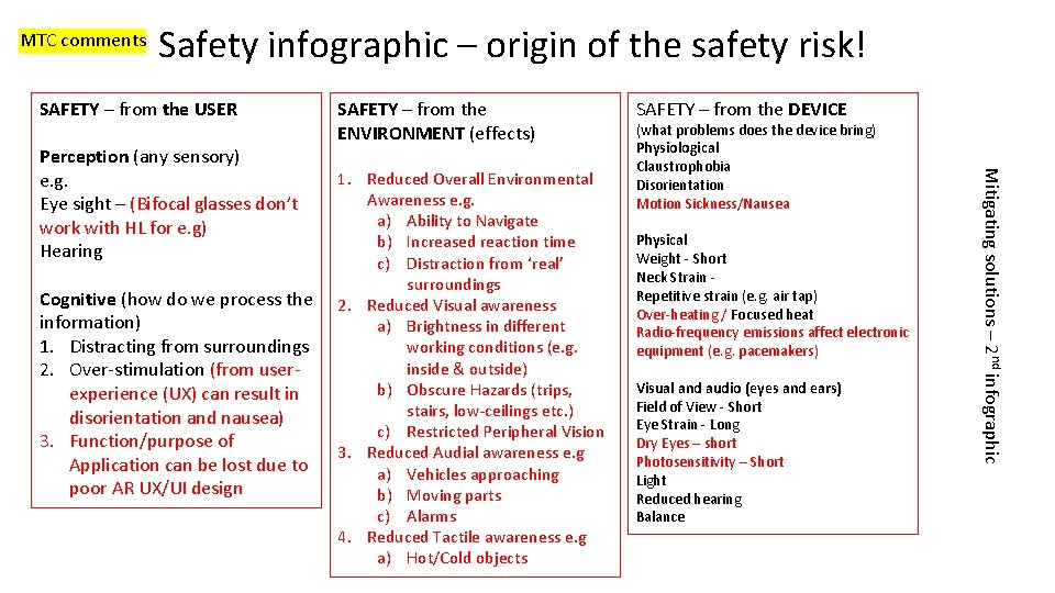 MTC comments Safety infographic origin of the safety
