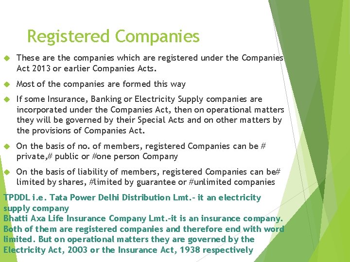 Chapter 2 Kinds of Companies Kinds of Companies