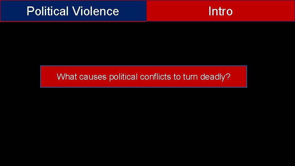 Political Violence Introduction Political Violence Intro What causes