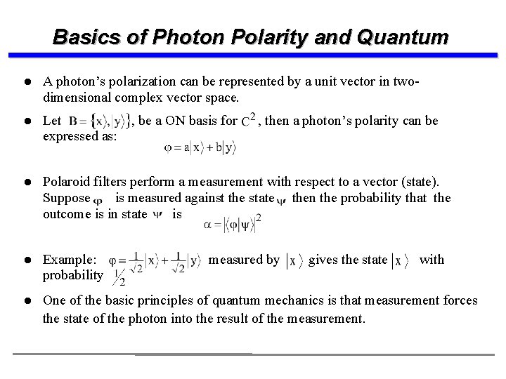 Quantum Key Establishment Wade Trappe Talk Overview l