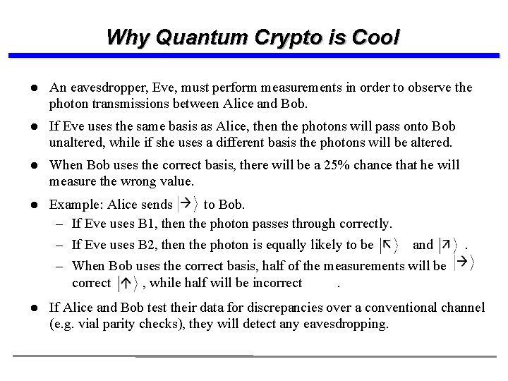 Quantum Key Establishment Wade Trappe Talk Overview l