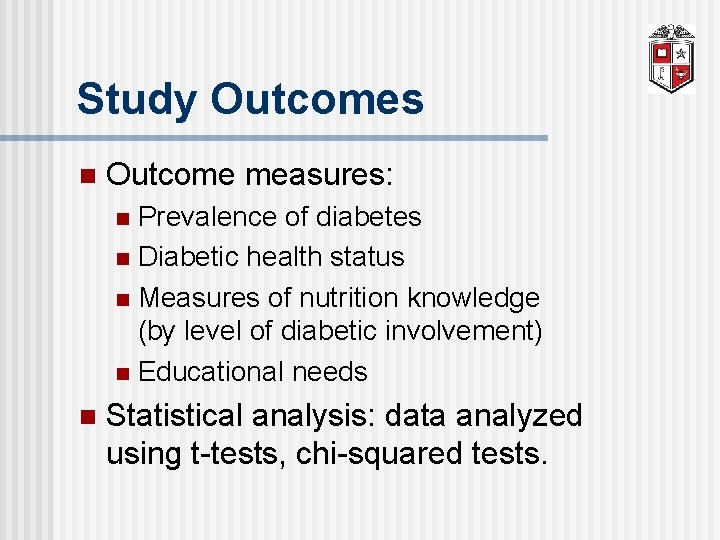 Diabetes in Food Bank Recipients A Needs Assessment