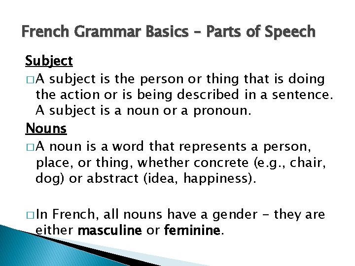 Commenons French Grammar Basics And Verbs in French