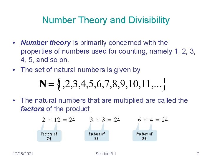 Section 5 1 Number Theory Prime Composite Numbers