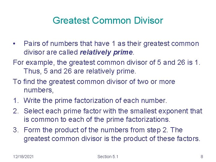 Section 5 1 Number Theory Prime Composite Numbers