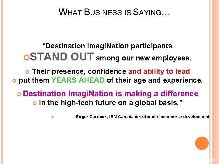 WELCOME TO DESTINATION IMAGINATION AGENDA Sit back and