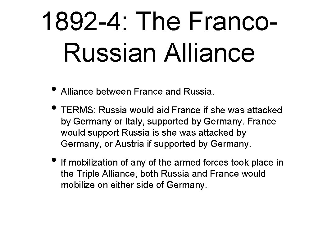 The Alliances 1873 The Three Emperors League Agreement