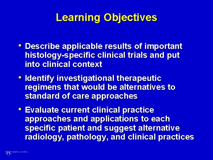 Learning Objectives Describe applicable results of important ...