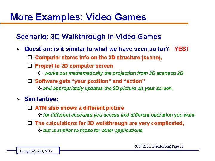 Lecture Outline 1 2 3 4 5 The