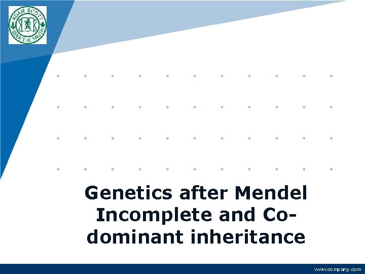 Genetics after Mendel Incomplete and Codominant inheritance www