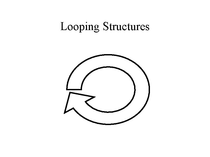 Looping Structures The Plan While not everyone understands