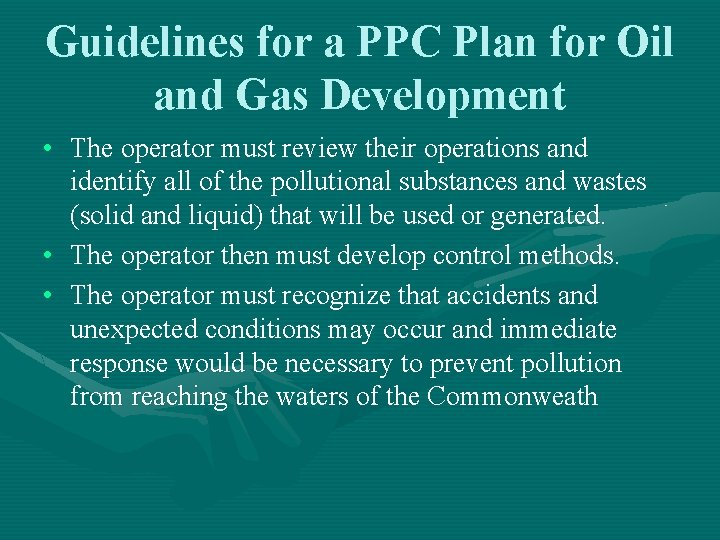 PPC PLANS Jim Kline Mineral Resources Program Specialist