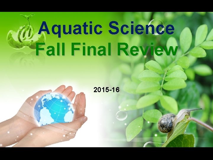 Aquatic Science Fall Final Review 2015 16 Tides