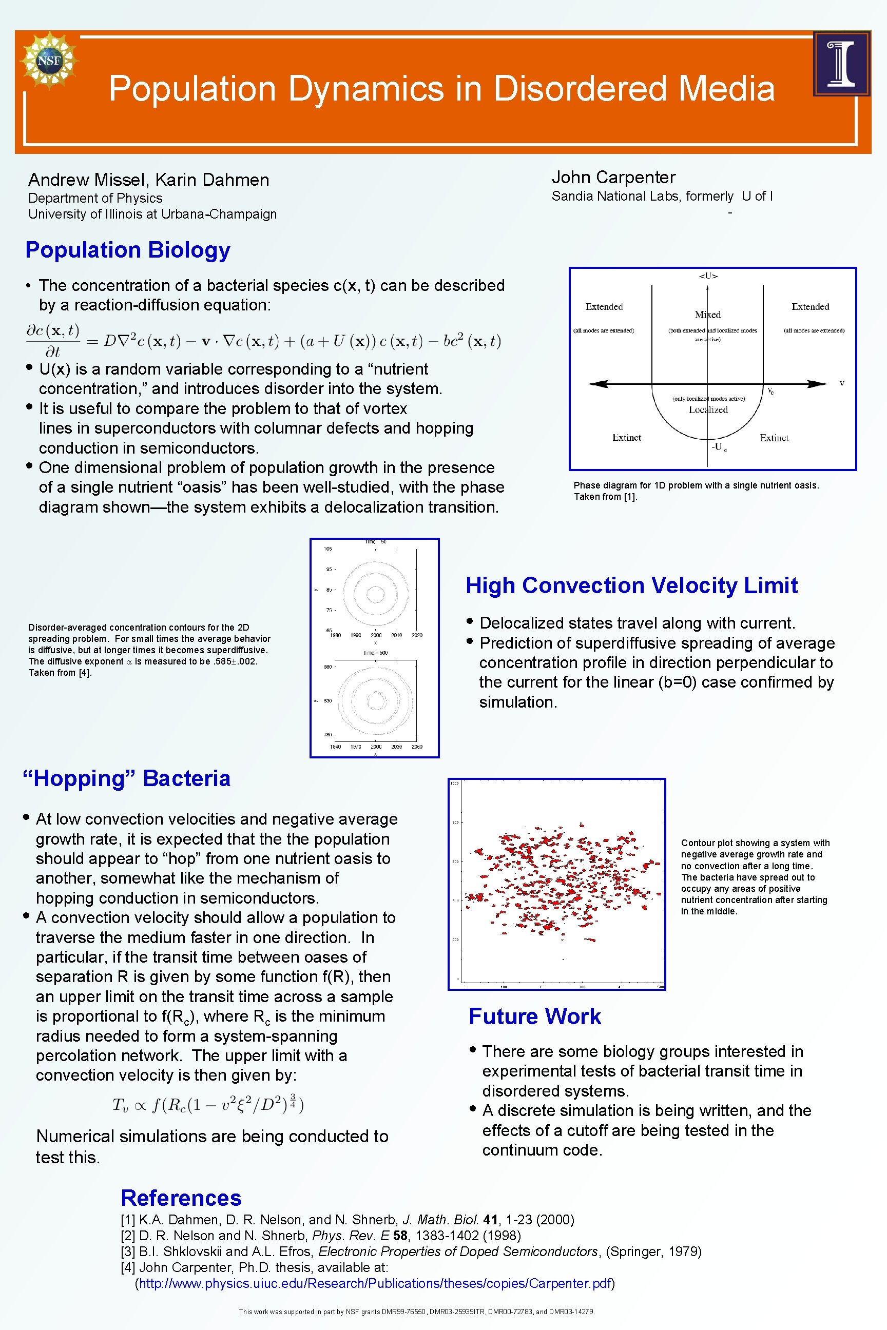 Population Dynamics in Disordered Media John Carpenter Andrew