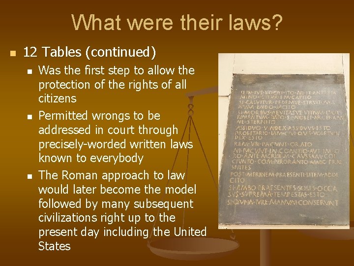What were their laws n THE 12 TABLES