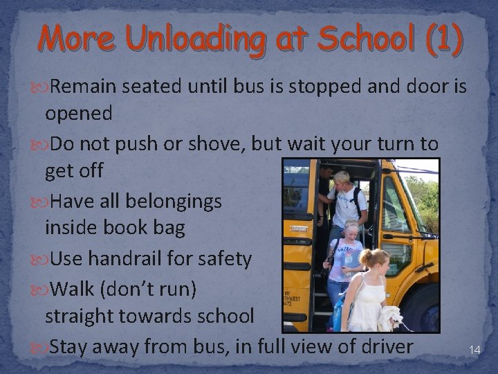 SCHOOL BUS SAFETY MIDDLE SCHOOL School Bus Safety