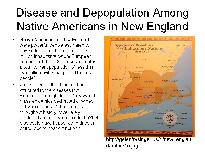 Disease and Depopulation Among Native Americans in New