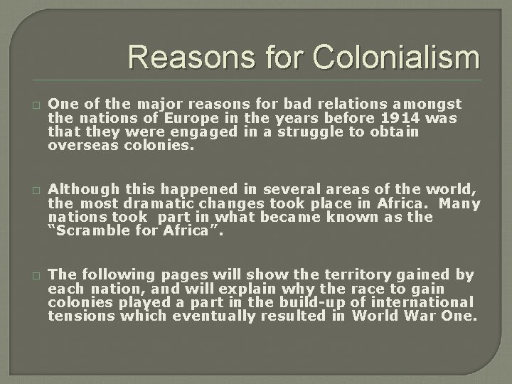 European Colonialism Important Concepts to Know Imperialism A