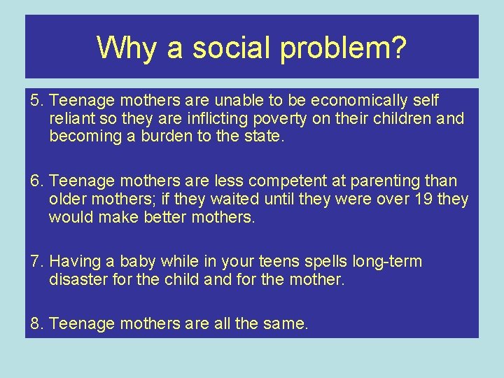 Teenage Pregnancy Week 18 Sociology of Human Reproduction