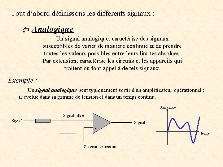 Principe de la conversion Tout dabord dfinissons les