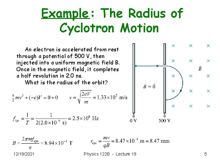 Physics 122 B Electricity and Magnetism Lecture 19