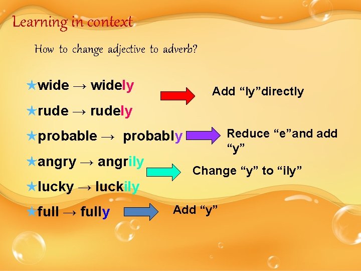 Content 1 Word Formations Adjective Adverb Noun Adjective