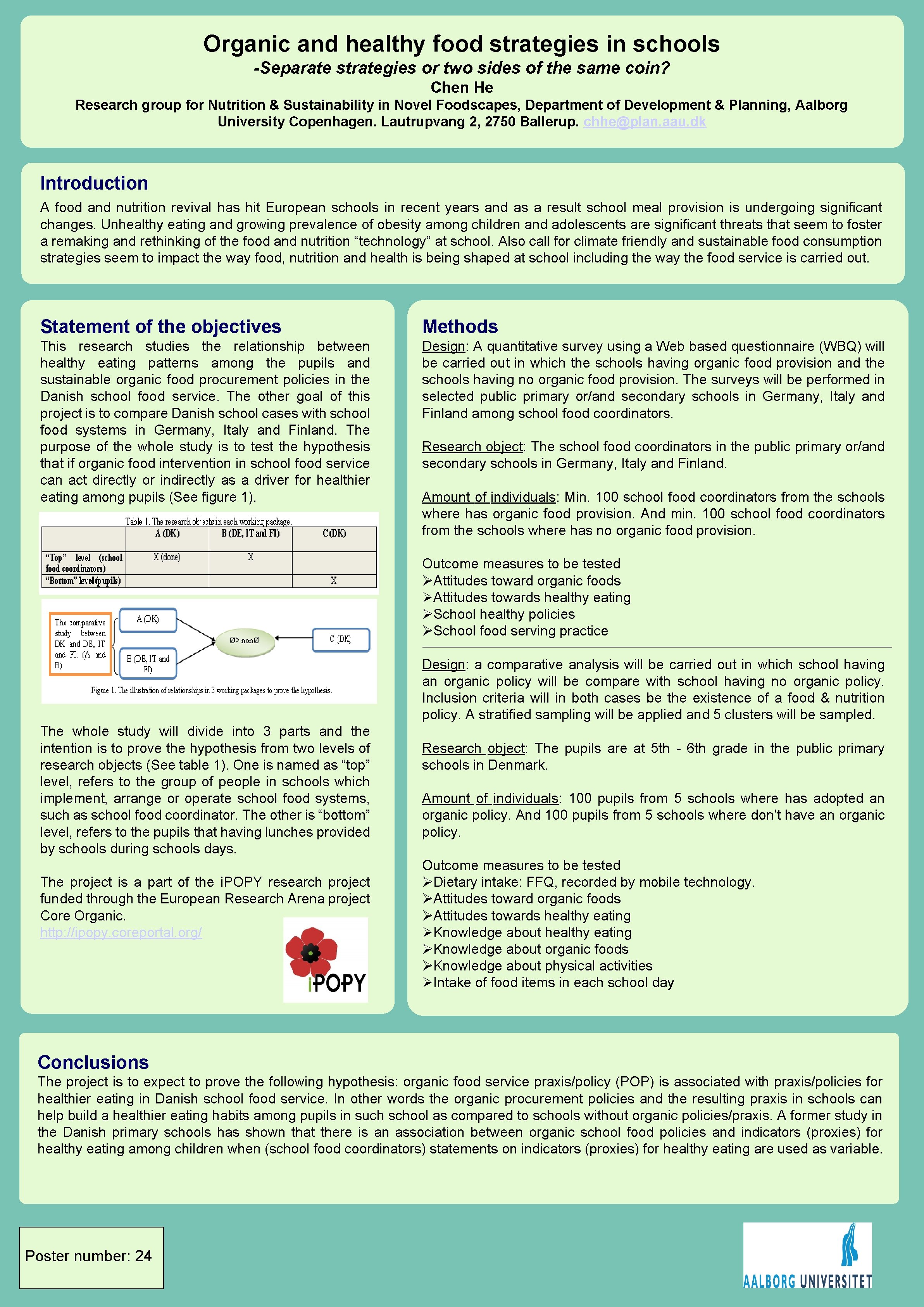Organic and healthy food strategies in schools Separate