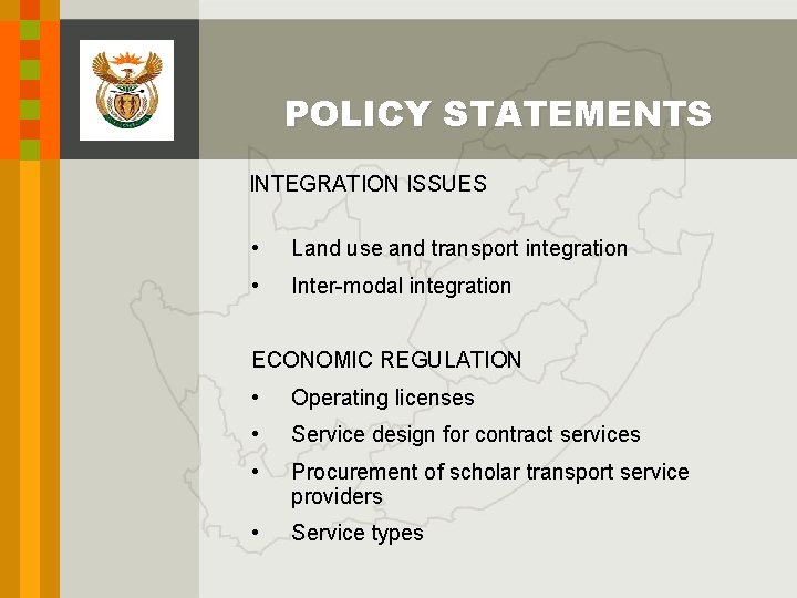 INTRODUCTION Scholar Transport Policy presentation to Transport Portfolio