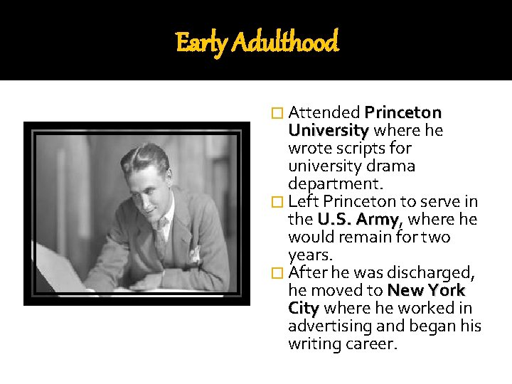 F Scott Fitzgerald and The Great Gatsby Childhood