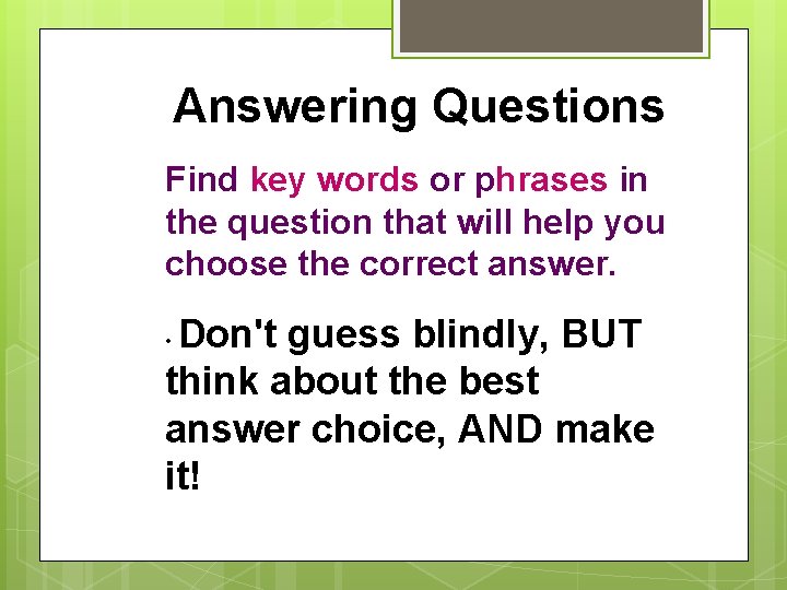 EOC Reading Strategies Youve got this Reading Passages