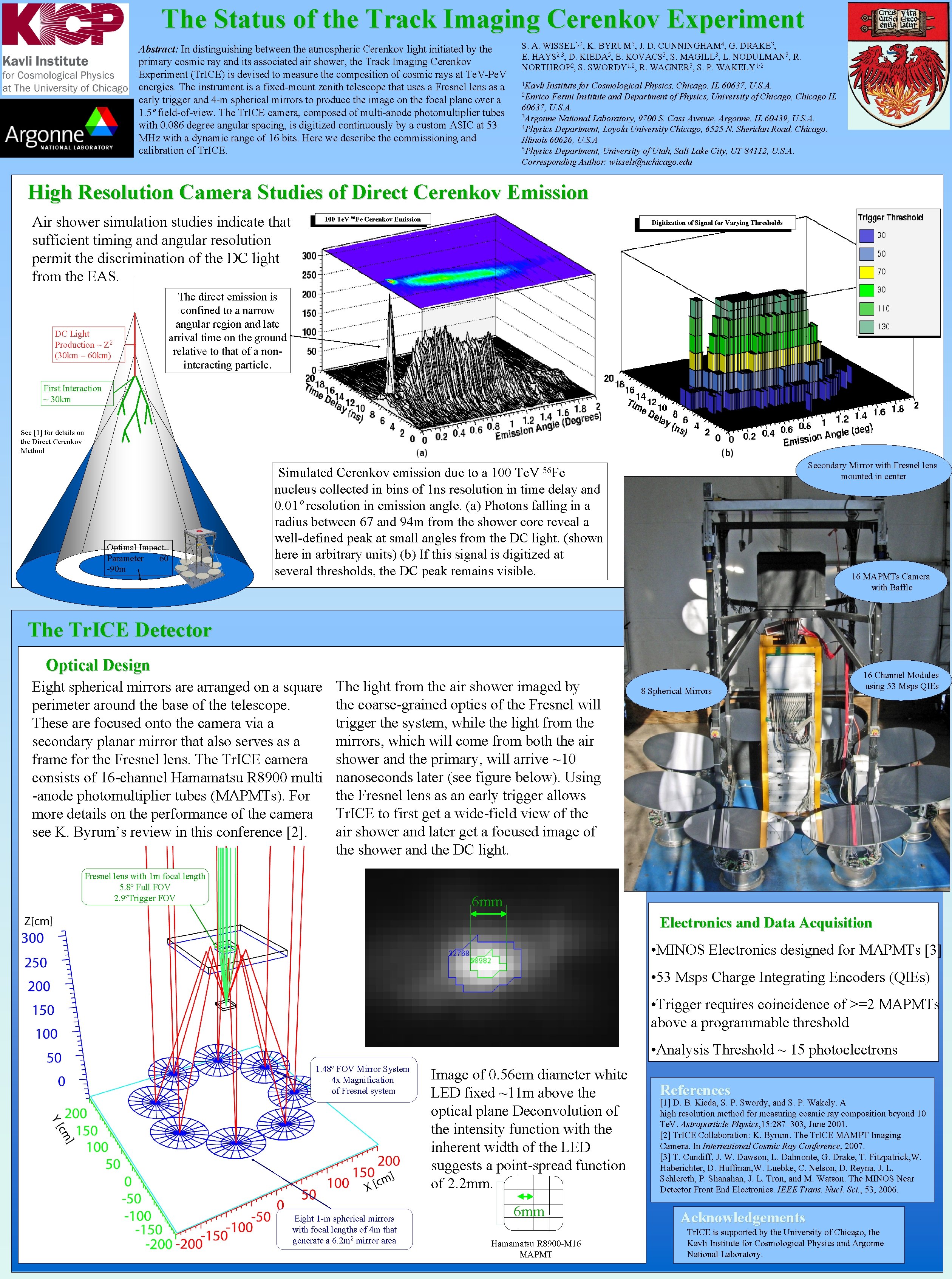 The Status of the Track Imaging Cerenkov Experiment