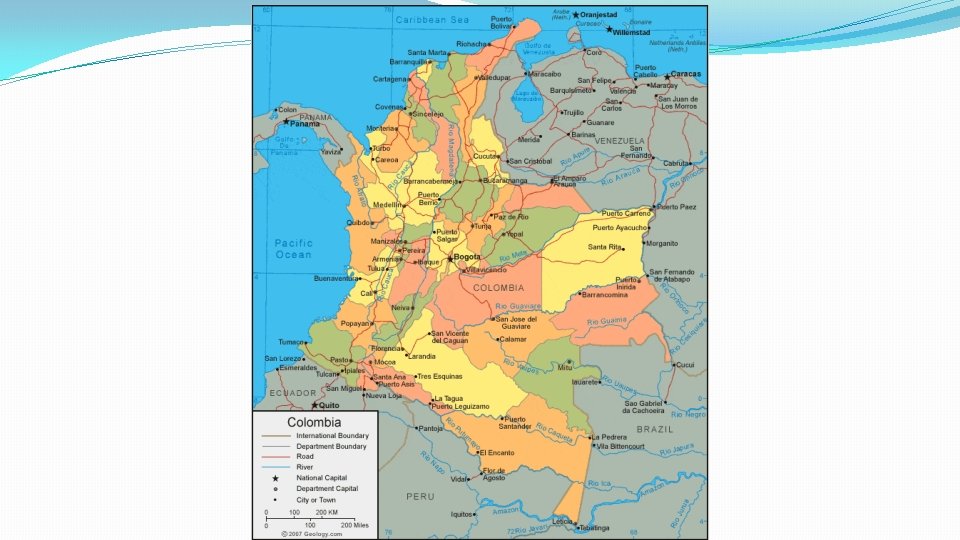 Colombia Geography Located in northern South America borders