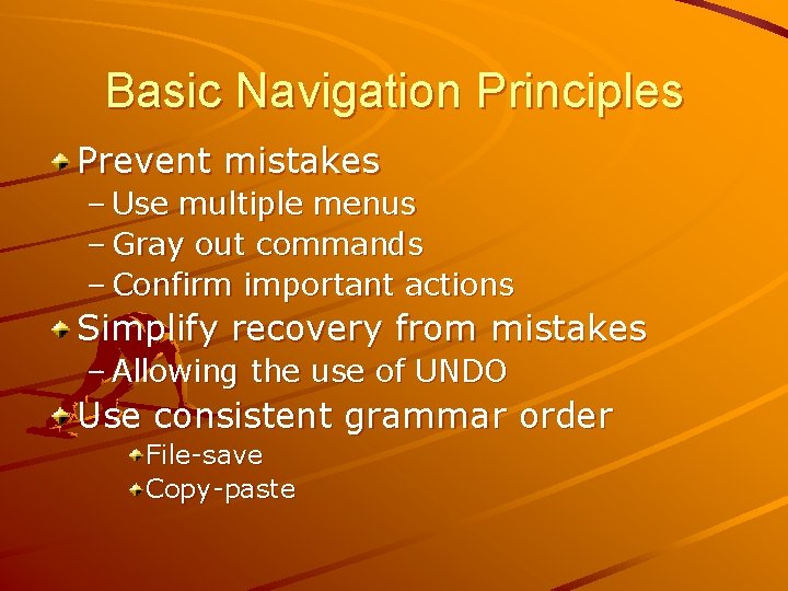 User Interface Design Components Chapter 11 Handout Objectives