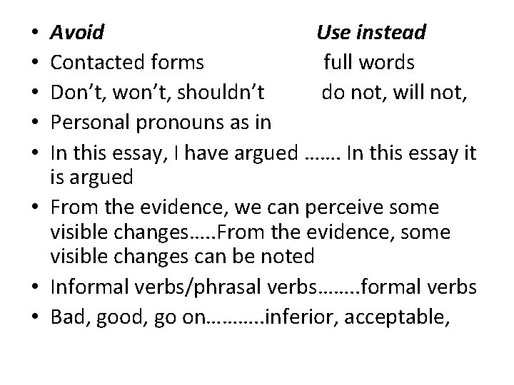 VOCABULARY AND GRAMMAR FOR ACADEMIC WRITING How to