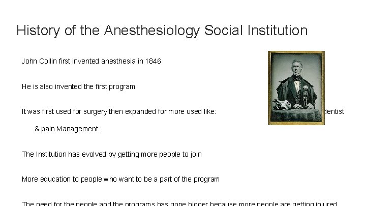 Anesthesiology medicalSocial Institution By Sergio Mendoza Goals of