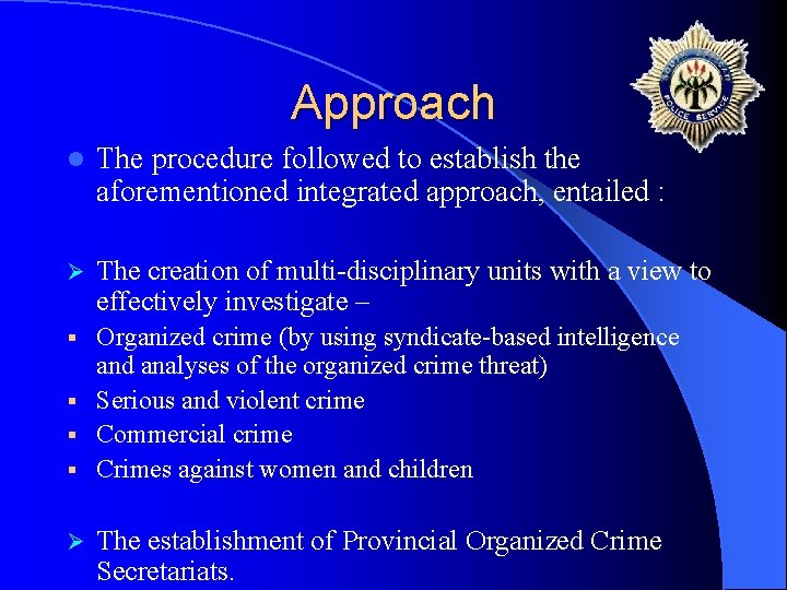 Briefing to the Portfolio Committee for Safety and