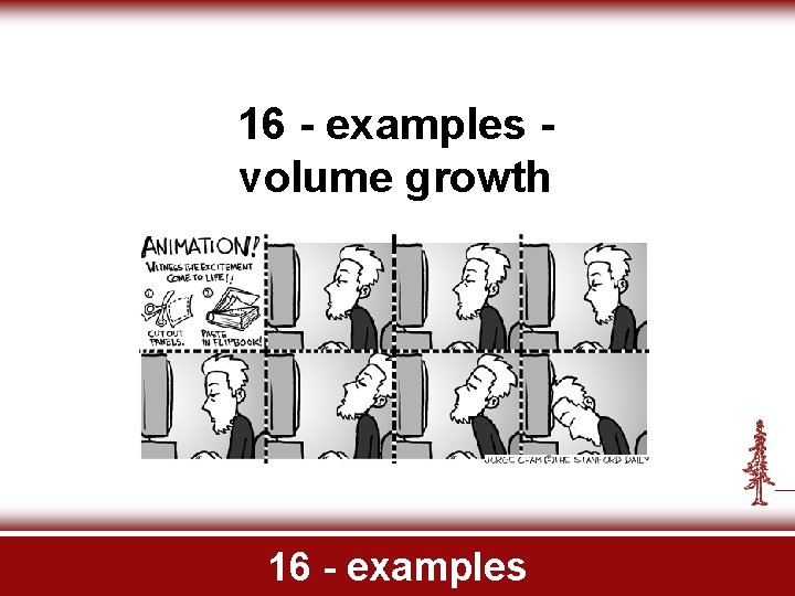 16 examples volume growth 16 examples kinematics of