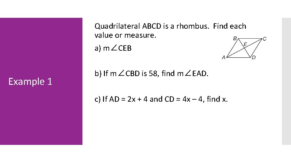 Quadrilateral ABCD is a rectangle If DE 6