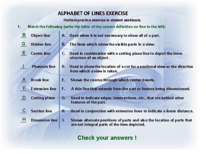 Blueprint Reading A ALPHABET OF LINES Universal language