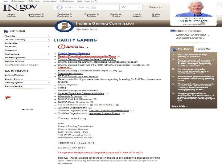 WELCOME INDIANA GAMING COMMISSION CHARITY GAMING DIVISION Seminar