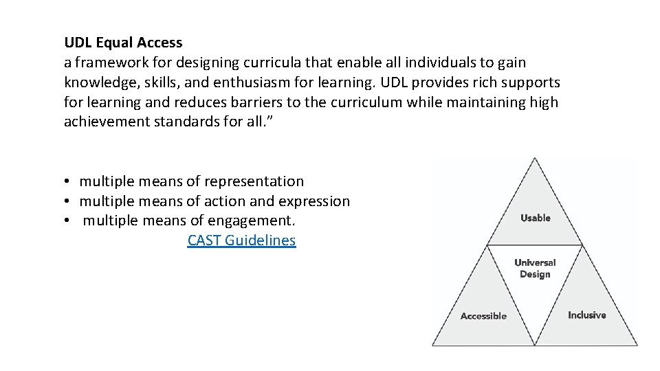 Universal Design Level II Objectives Review UDL Principles