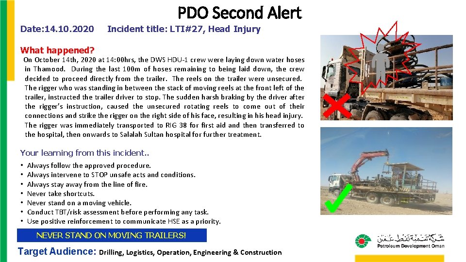 PDO Second Alert Date 14 10 2020 Incident