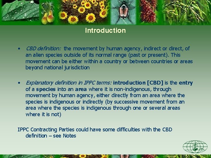 TERMINOLOGY OF THE CONVENTION ON BIOLOGICAL DIVERSITY IN