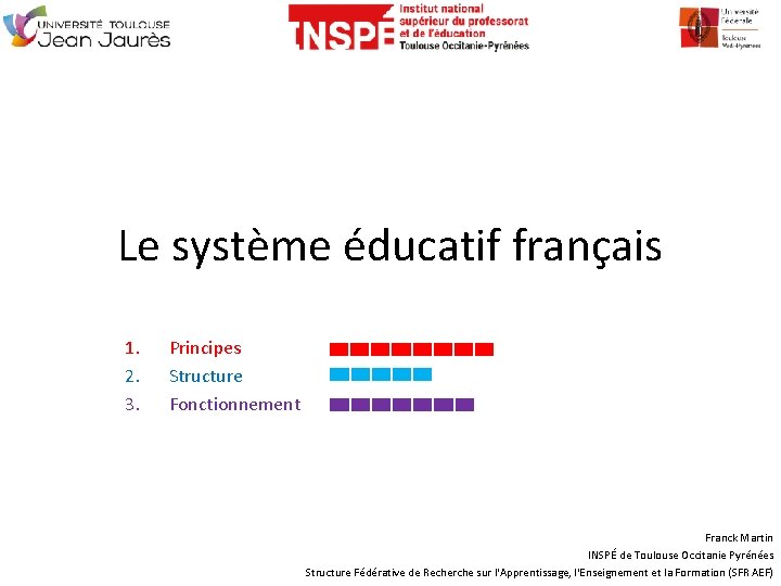 Le systme ducatif franais 1 2 3 Principes