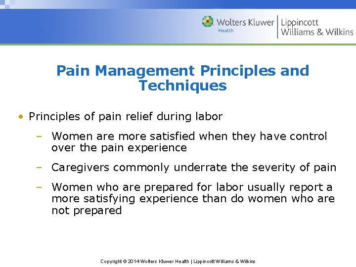 Chapter 9 Pain Management during Labor and Birth