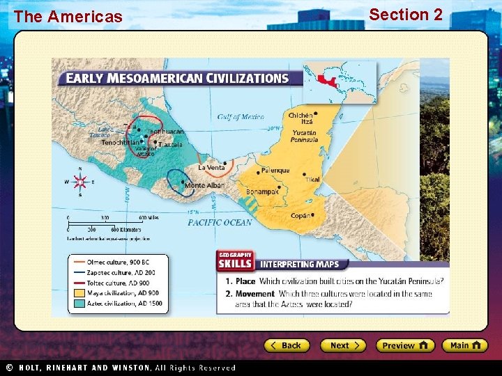 Section 2 The Americas Mesoamerica Preview Main Idea