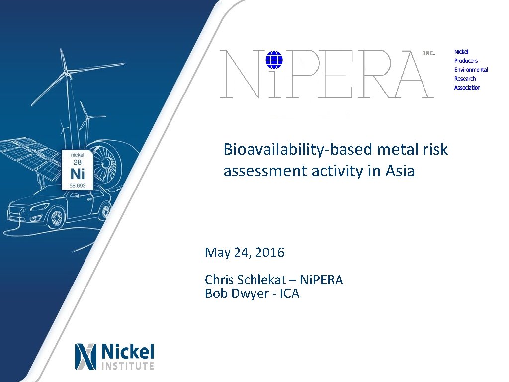 Bioavailabilitybased metal risk assessment activity in Asia May