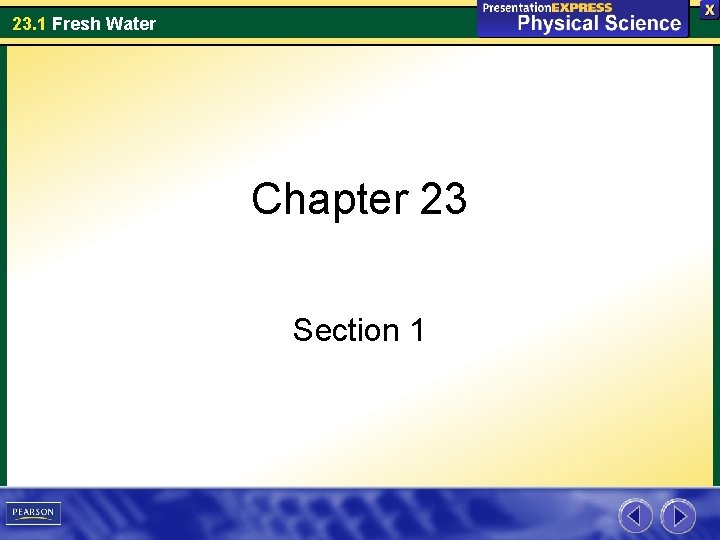 23 1 Fresh Water Chapter 23 Section 1