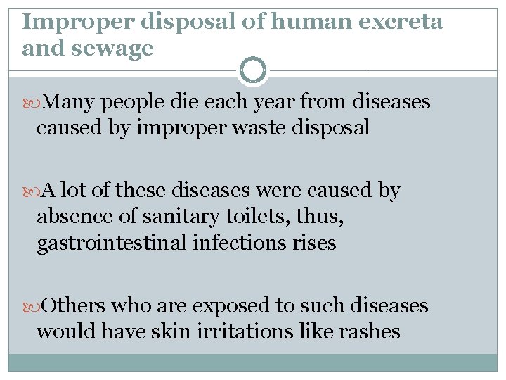 SOLUTIONS FOR ENVIRONMENTAL AND COMMUNITY PROBLEMS TERMS Excreta